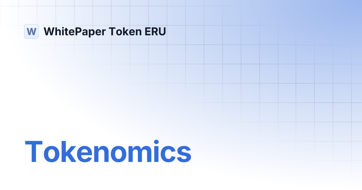 Tokenomics | WhitePaper Token ERU
